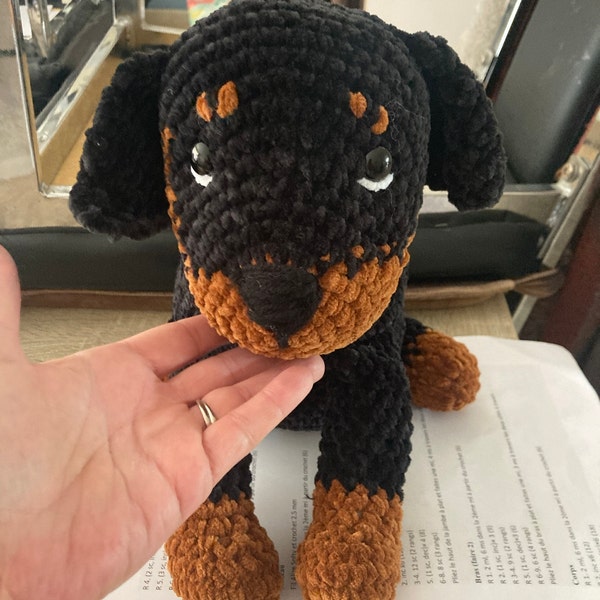 Rottweiler Dog Crochet Pattern/ Amigurumi Tutorial Plushie Dog/ Crochet ...