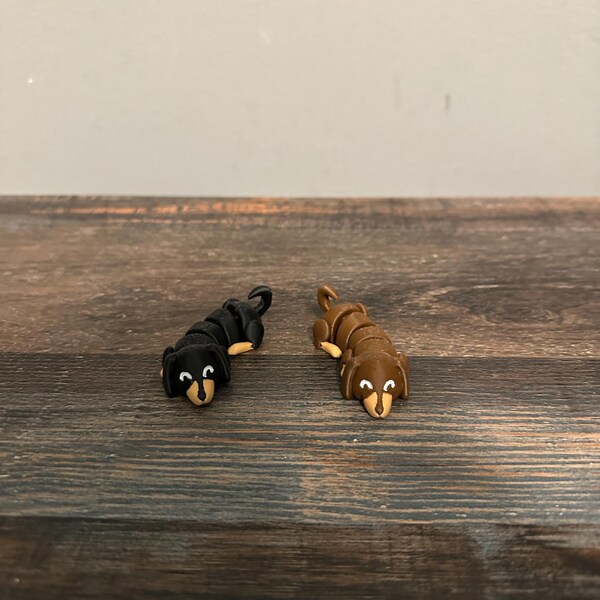 3D Printed Articulated Mini Dachshund Dog - Fidget Friend Animal, Baby ...