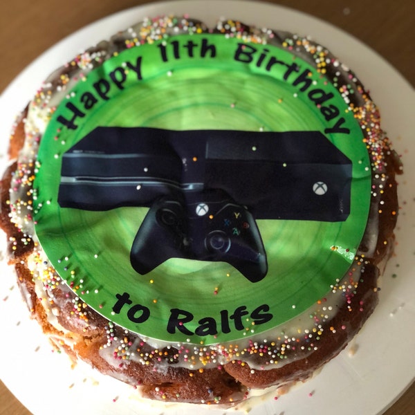 Xbox Themed Cake Topper Edible Personalised Round Cake Topper ...