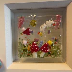 Christmas Tree Fused Glass Decoration With 2 Robins - Etsy UK