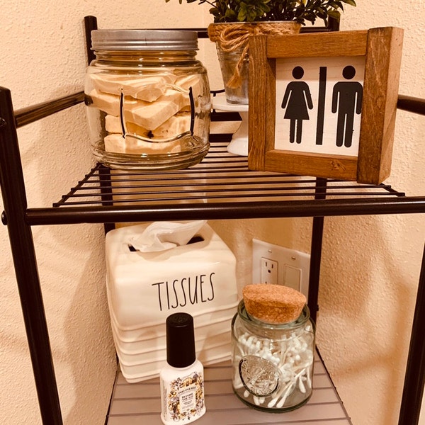 Bathroom Sign Farmhouse Sign/ Wood Signs / Farmhouse Bathroom Sign Mini ...