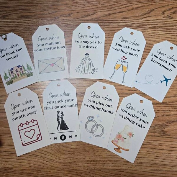 Engagement Wine Tag Gift: Wedding Planning Milestones Wine Tags, Bride ...