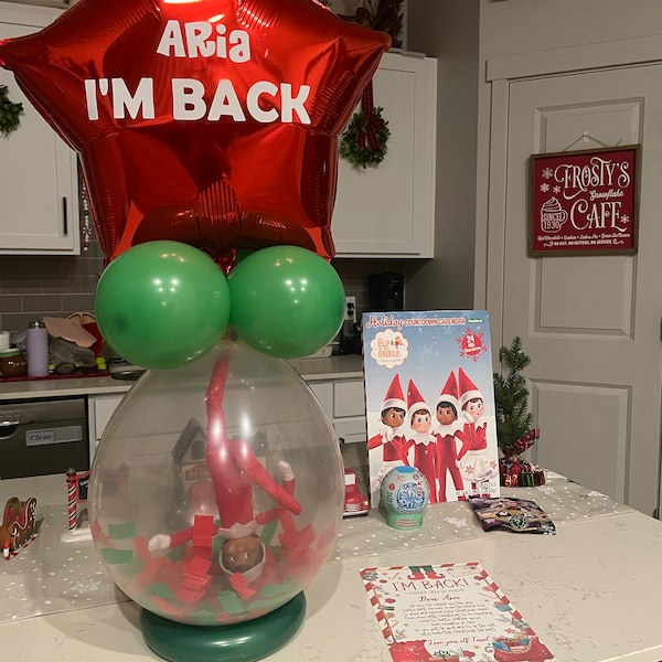 Personalised Elf Arrival Balloon Kit ELF BALLOON Elf POP Balloon - Etsy
