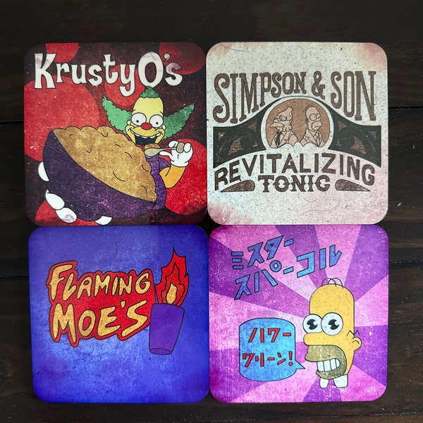Vintage Simpsons Full Color Coasters - Etsy