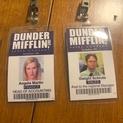 The Office Dwight Schrute Dunder Mifflin ID Badge Cosplay Costume Name ...