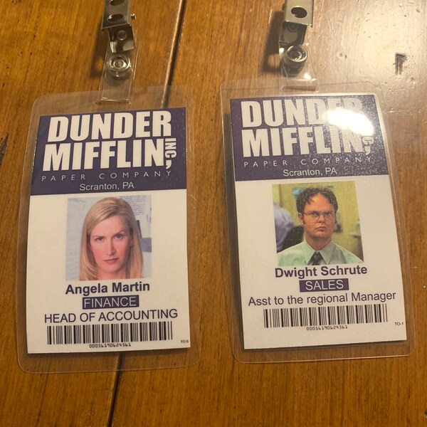 The Office Dwight Schrute Dunder Mifflin ID Badge Cosplay Costume Name ...