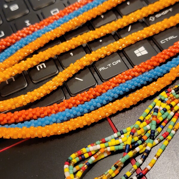 65” Afghan Seed Beads. 750 Beads - 5 Strands. Tiny Mixed Medley Afghani ...