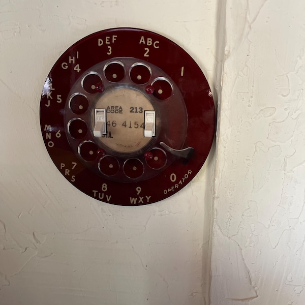 Vintage Dark Red Telephone Dial Precision Laser Cut Toggle and Decora ...