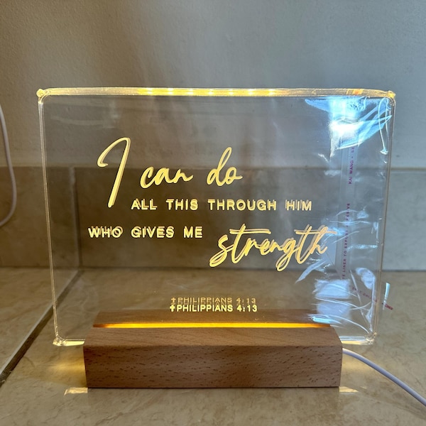 Personalized Bible Verse LED Light, Custom Favorite Bible Verse Gift ...