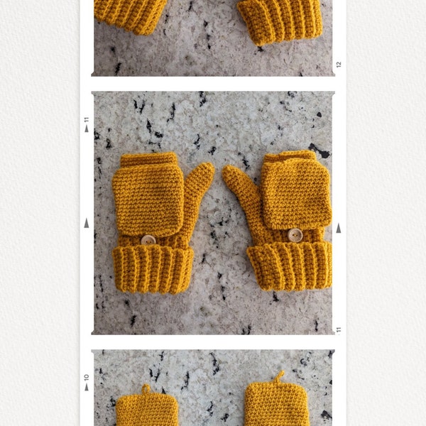 Easy Fingerless Mittens With Flaps. Adult and Child Sizes. PDF Pattern ...