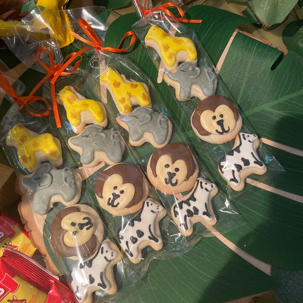 Mini Zoo Animal Birthday Sugar Cookies (1 Bag) - Safari Birthday Party ...