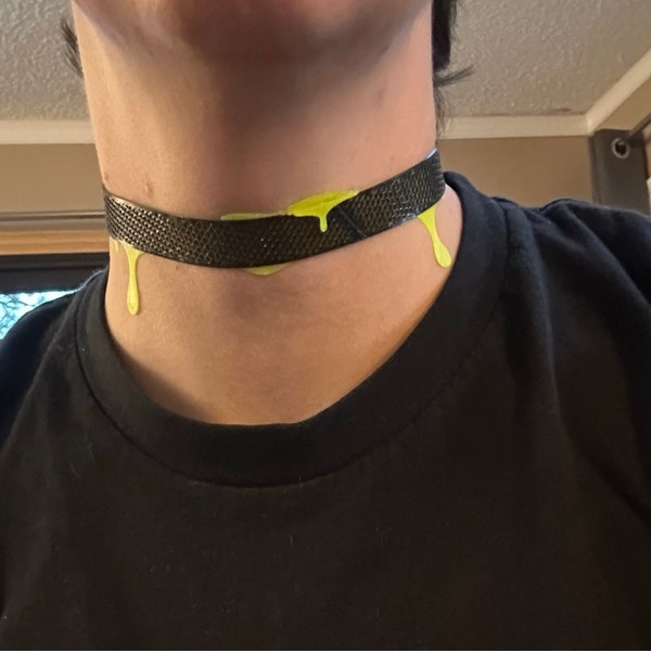 Ripples Rubber Spike Choker (UV Reactive, Necklace, Artwear, Rave ...