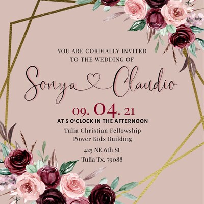 Blush Pink Floral Change the Date Template Change of Plans - Etsy