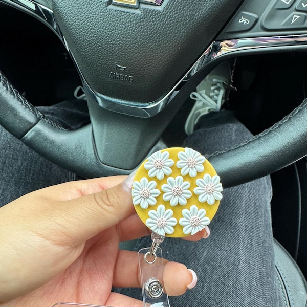 Clay Badge Reels, Tulip, Sun, Striped, Daisy, Coffee, Smiling Face, Bow ...
