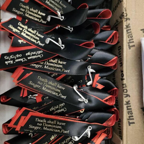 Custom Memorial Ribbons Pinned and Ready to Wear , Lapel Ribbons ...