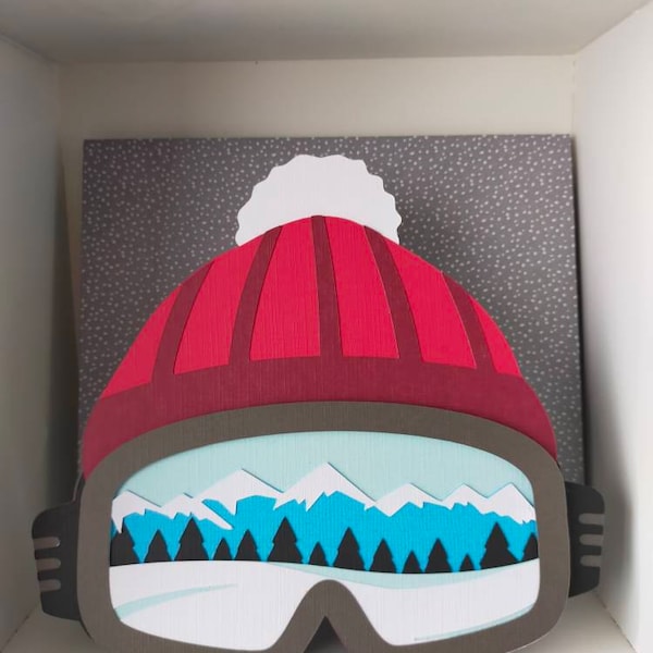 Skiing Goggle Greeting Card Svg, Snowboarding Greeting Card Svg, Ski ...