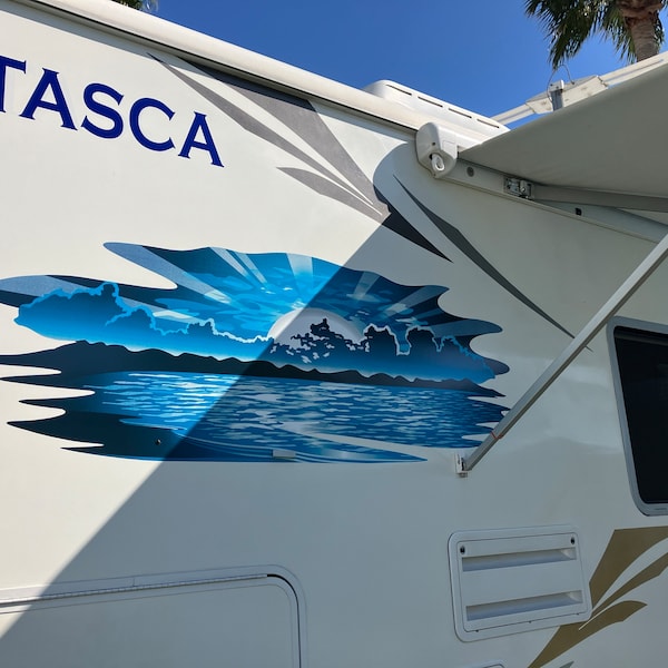 1 RV Trailer Camper Mountain Scene Decal Graphic-625-4 - Etsy