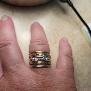 Stacking Rings with Names Stackable name rings Thick rings | Etsy