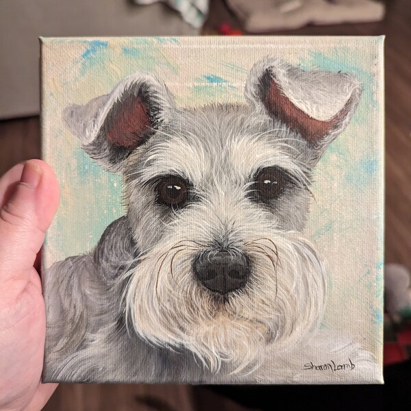 Custom Pet Painting Portrait Canvas Animal Art Pet Memorial Loss ...
