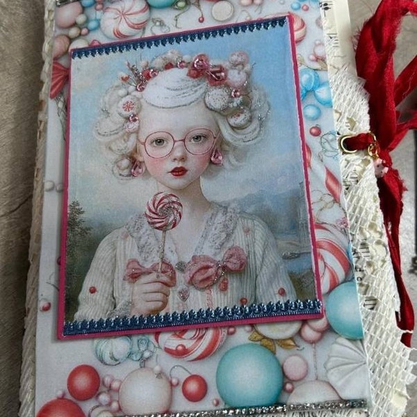 Adorable Red Valentines Day 3x3 Micro Mini Trifold Pop up Scrapbook ...