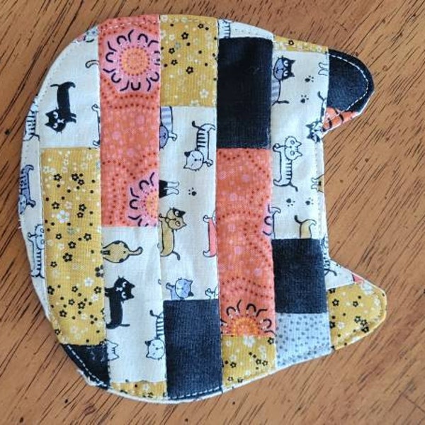 Cosy Cat Coaster Mug Rug PDF Sewing Pattern; Cat Mugrug; Beginner ...