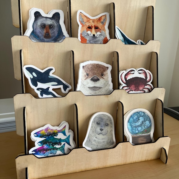 Sticker Display SVG Laser Cut Files | Svg Files for Sticker Stand ...