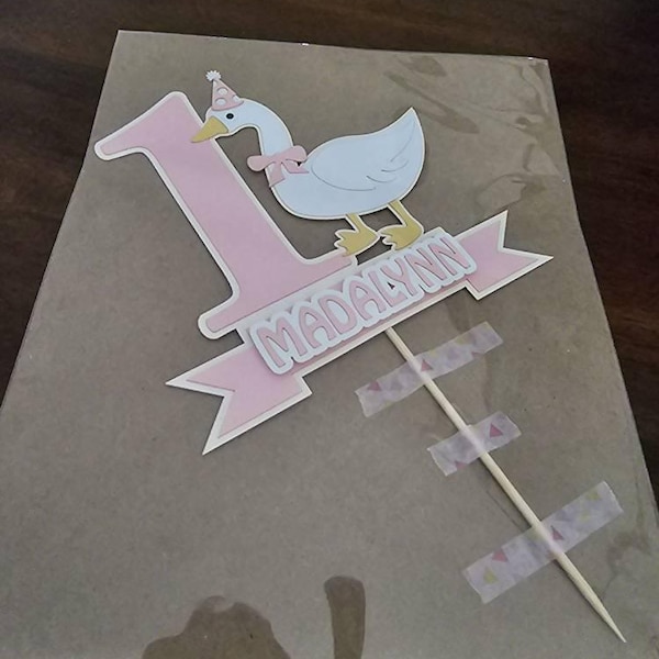One Silly Goose Custom Cake Topper - One Lucky Duck First Birthday ...
