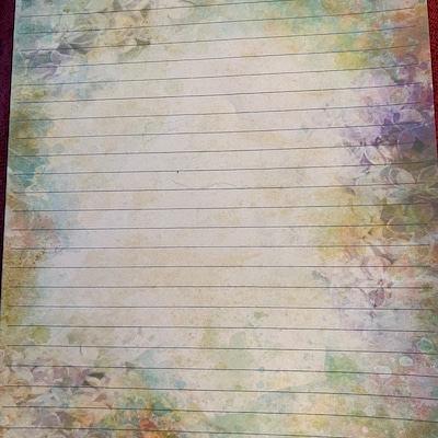 Nice Floral Edged Lined Writing Paper 8.5x11 25 Sheets and Color ...