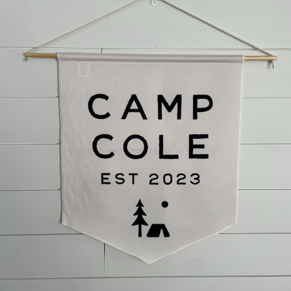 Custom Camp Banner, Camp Themed Party Decor, Personalized Name Baby or ...