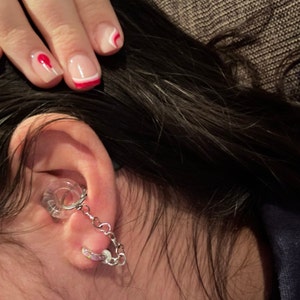 Silver Heart Earrings for Loop Earplugs, Sensory Earrings, Stud Ear ...