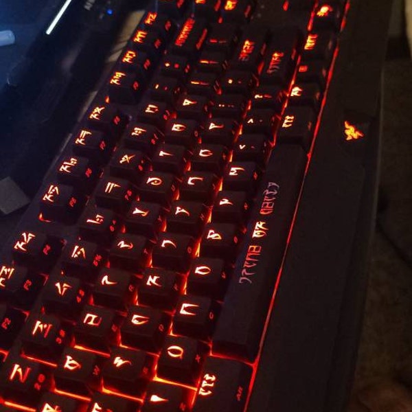 Daedric Font Backlit Keycap Set top Print Only or Top and Front Side ...