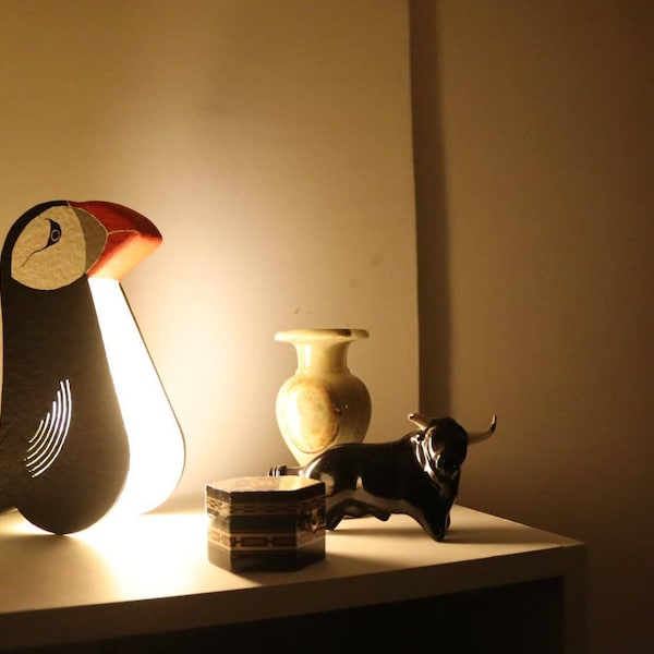 Papermache Table Lamps, Bird Night Light, Bedside Lamp for Aesthetic ...