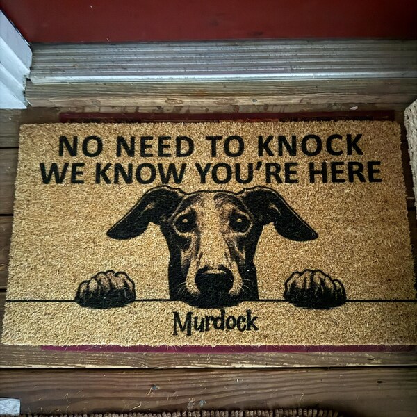 Frenchie Peekaboo Door Mat, French Bulldogs Peekaboo We Know You ARE ...
