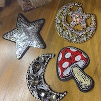 Sea Shell Sequined Iron on Patch,embroidered Applique Diy Patches for ...