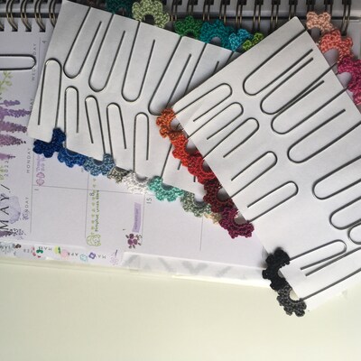 Paper Clip Bookmarks With Hand Crochet Details/teacher Gift/planner ...