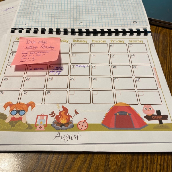 August Calendar Printable 2024 August Planner Kids Planner Construction ...