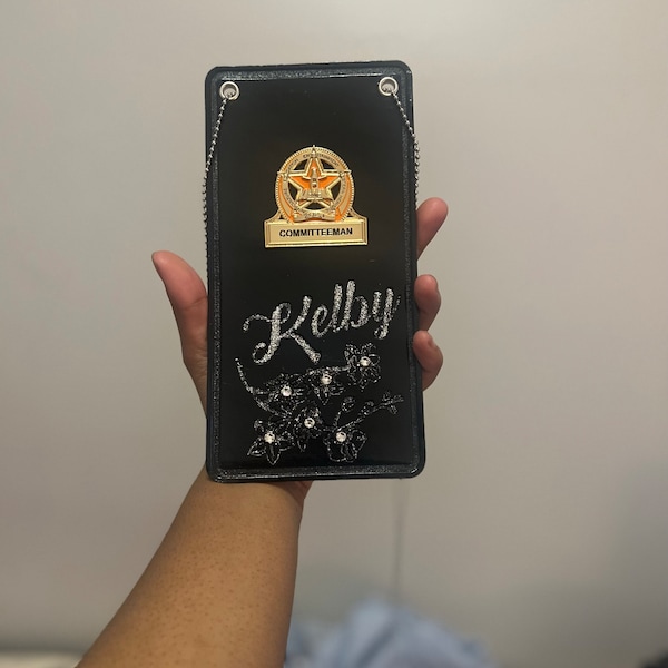 Leather Badge Holder - Personalized Rodeo Committee Badges - Custom ...