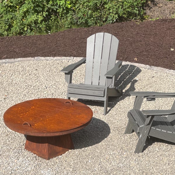 42-inch Durable Steel Fire Pit With Matching Top: Custom Outdoor Bowl ...
