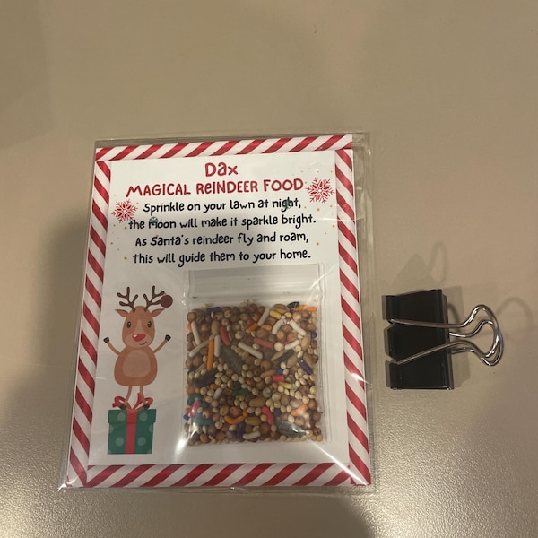 Personalized Magic Reindeer Food • Stocking Stuffers for Kids Gifts ...