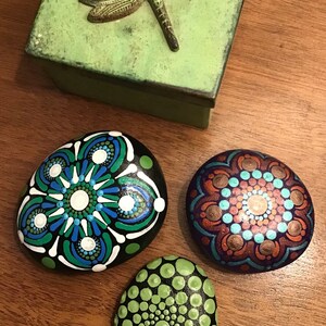 Hand Painted Hope Stone Mandala Painted Stone Decorative - Etsy