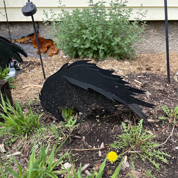 Free Shipping, Crow, Raven, Steel Sculpture, Raven Sculpture, Garden ...