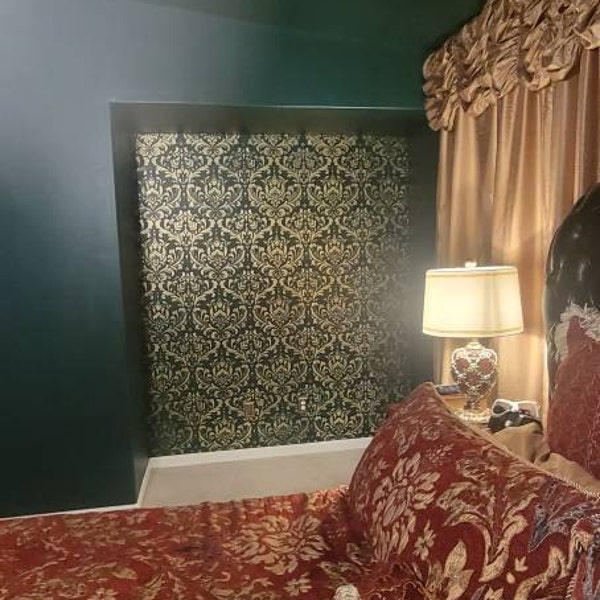 Anna Damask Wall Stencil - LARGE WALL STENCILS Instead of Wallpaper ...