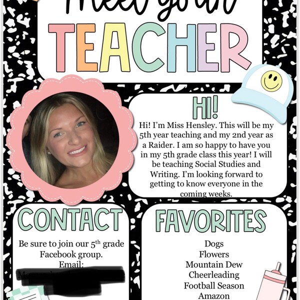 Composition Notebook Meet the Teacher Templates - Editable Meet Your ...