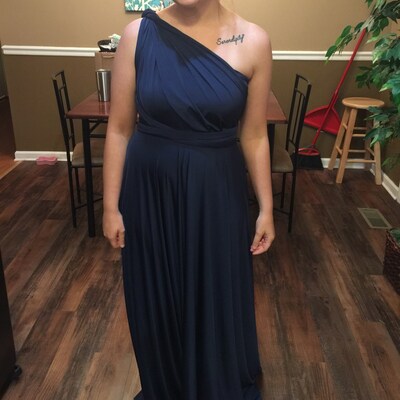 Bridesmaid Dress, Navy Infinity Dress Convertible Dress, Navy Blue Maxi ...