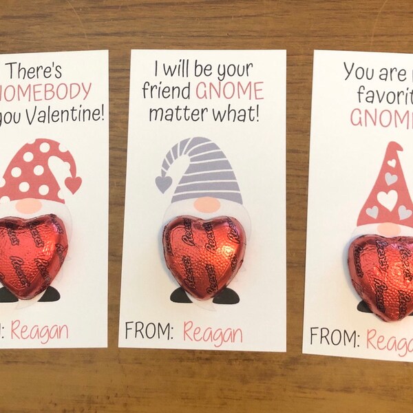 Printable Gnome Valentine for School Class - Gnome Valentine Download ...