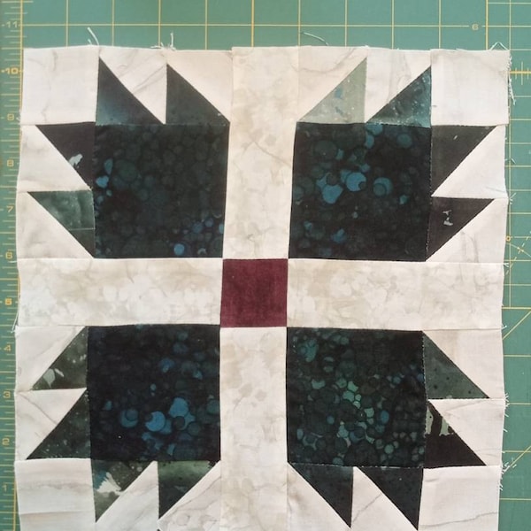 Star Center Log Cabin Quilt Block Pattern Download - Etsy
