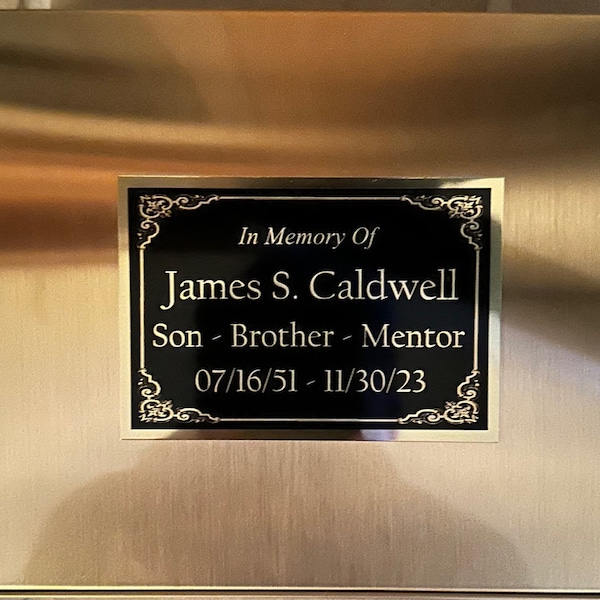 Urn Plaque Custom Engraved Name Plate Cremation Urn Memorial Urn Tag ...