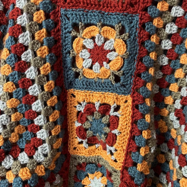 Easy Granny Square Crochet Pattern Rectangular for Beginners Simple ...