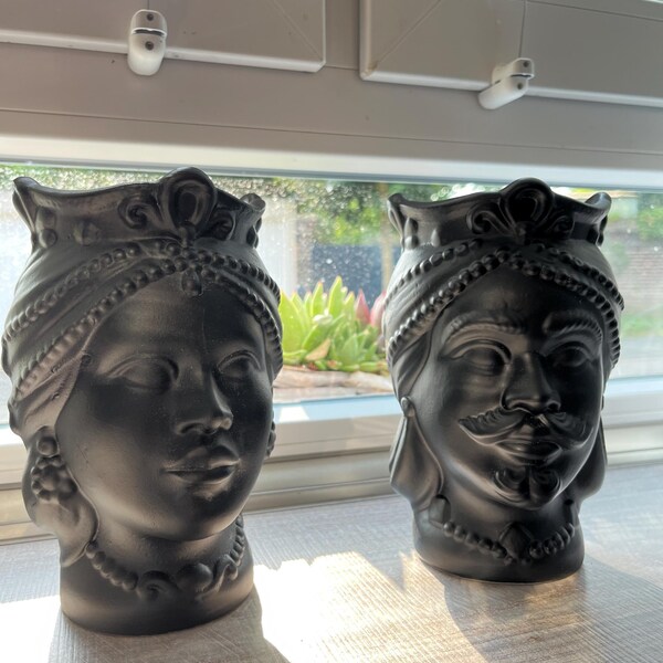 Sicilian Double Sided Head Vase - Etsy