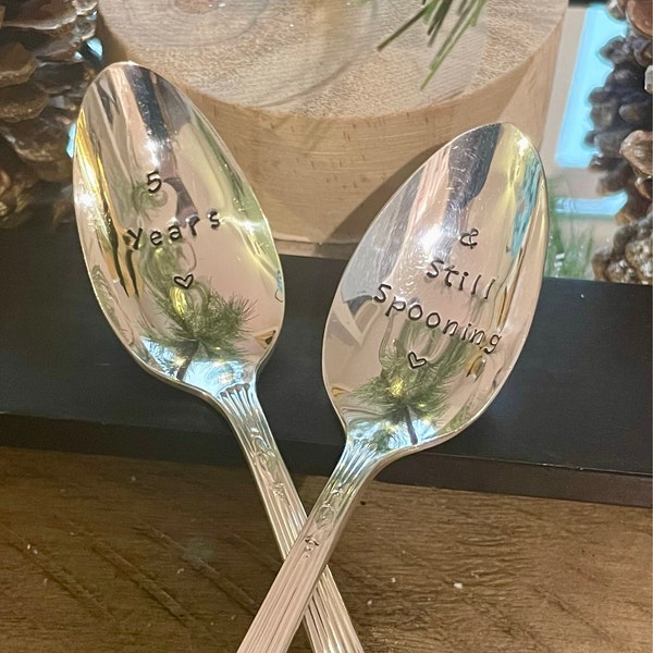 Custom Anniversary Spoons, Vintage Hand Stamped Spoons, Cute Coffee ...